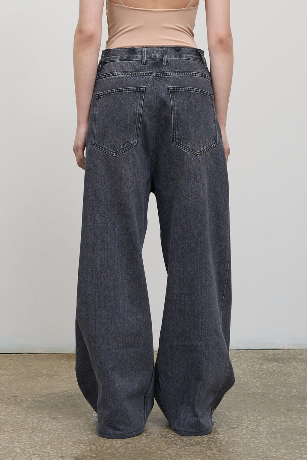 Grey Mid-Rise Wide-Leg Jeans | LITKOVSKA