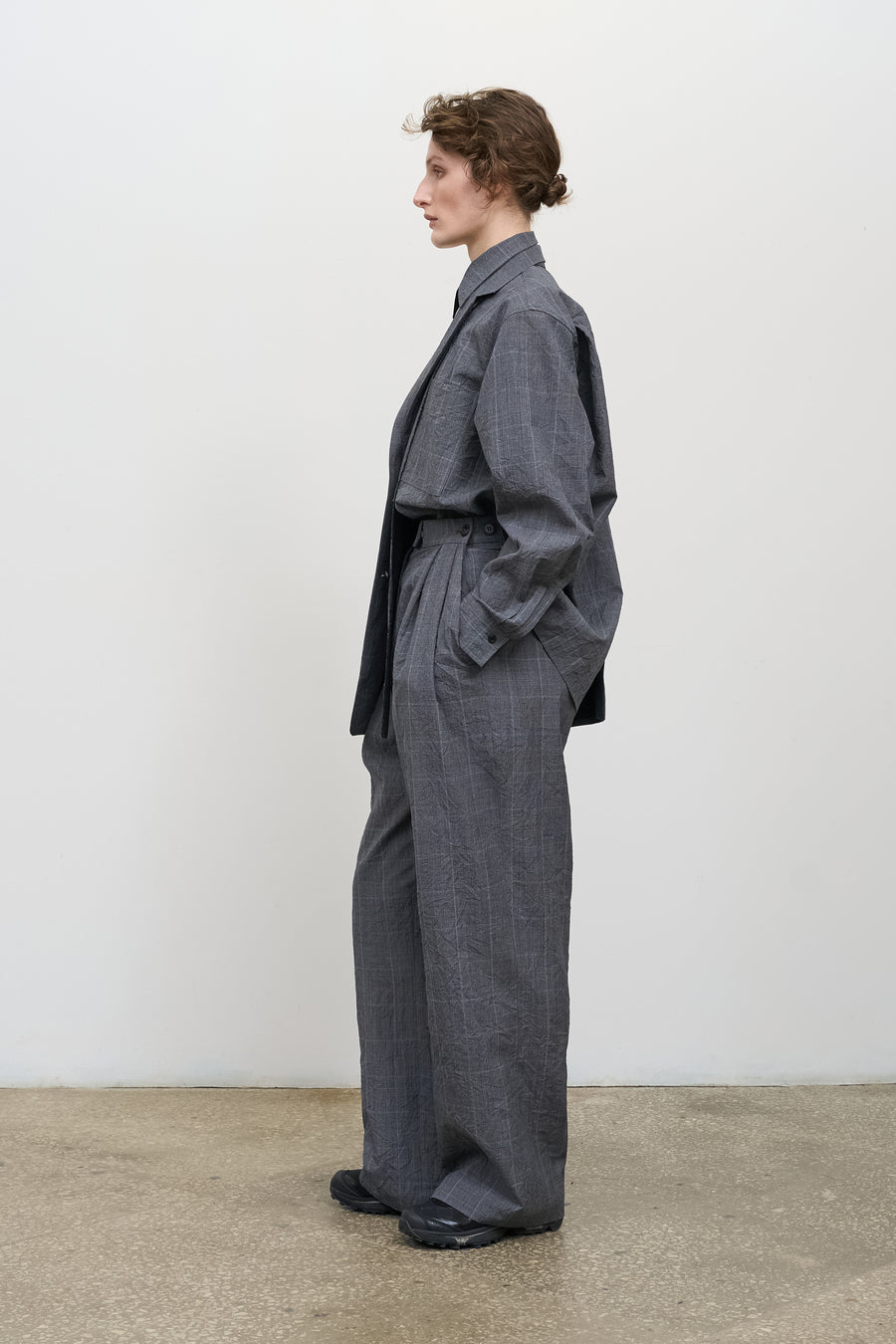 Overlay Deconstructed Creased Grey Jacket | LITKOVSKA